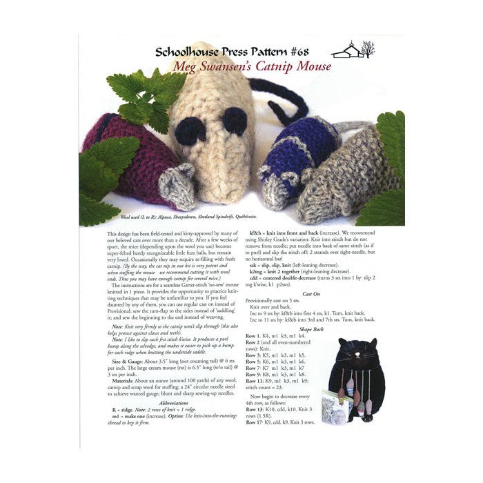 Meg Swanson's Catnip Mouse Pattern – At Home Store Fairfield